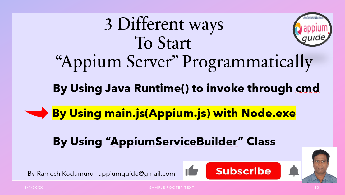 #160. Approach-2: Starting the Appium GUI Server in Headless Mode Using main.js(Appium.js) with ...
