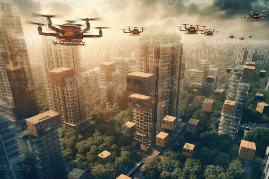 Increasing use of UAVs in a smart city-type scenario, their guidance ...