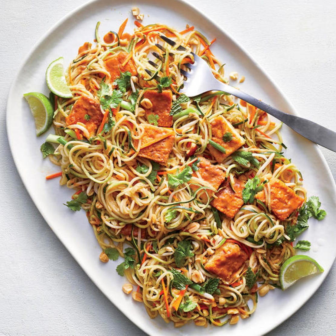 Zucchini Noodles with Spicy Peanut Sauce - All Recipes - Medium