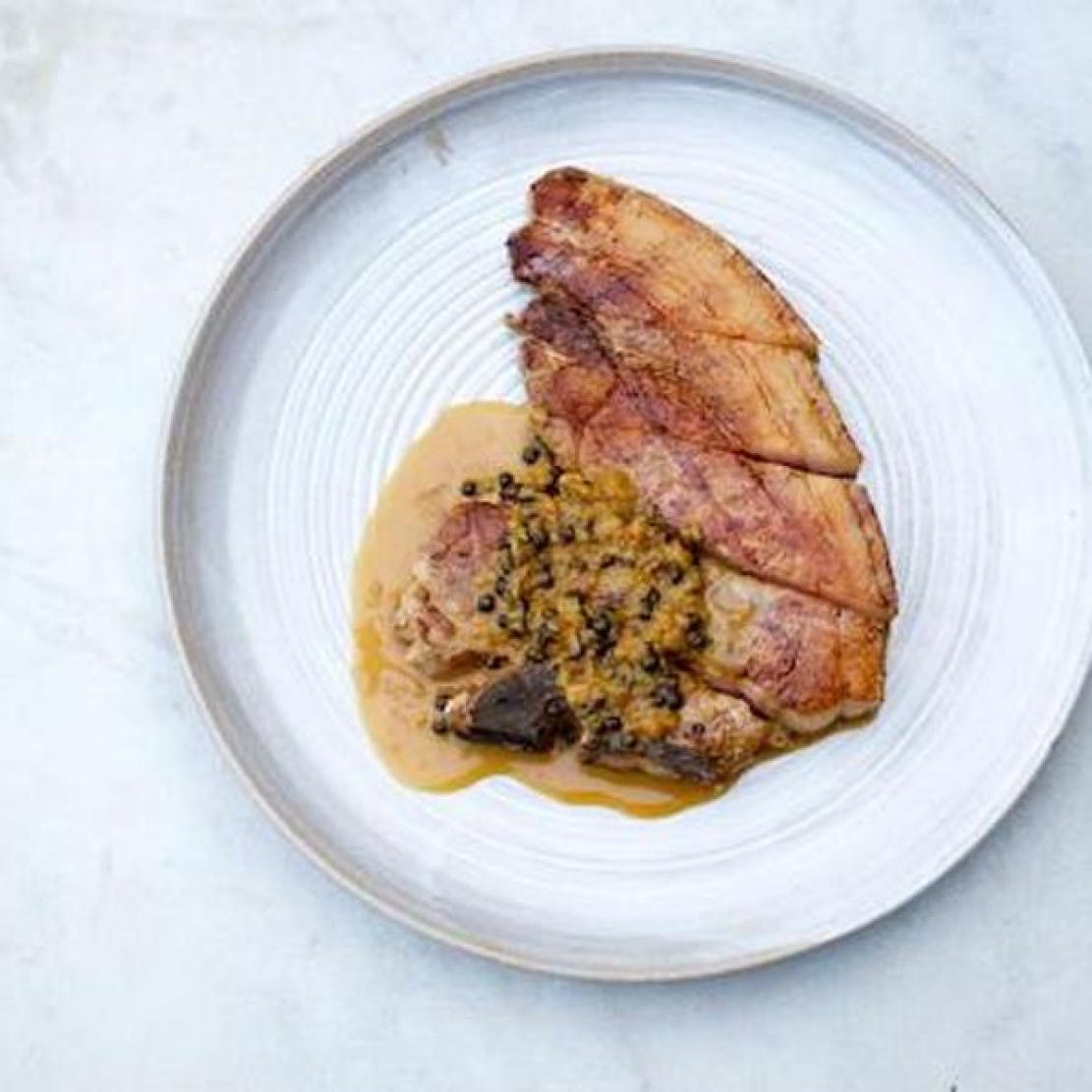 T-bone Pork Steak with Brandy-spiked Peppercorn Sauce - All Recipes ...