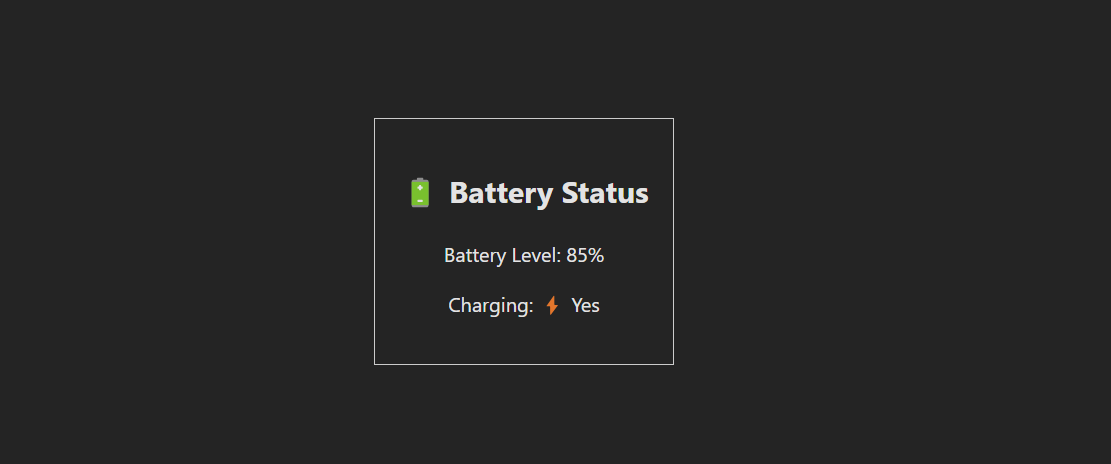 How to Track Battery Percentage and Charging Status in a React ...