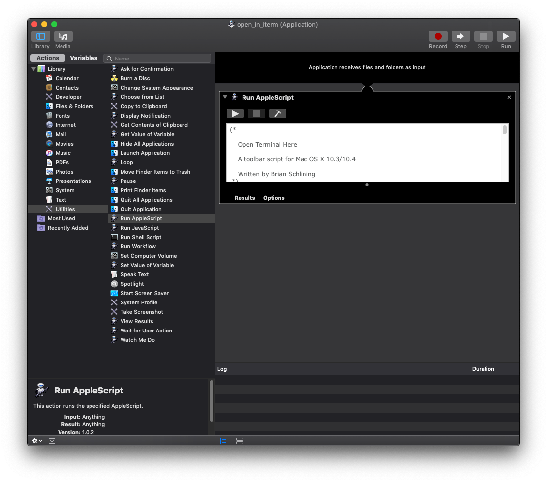 Open iTerm from finder. Just create some script | by Channarong Janpanich | Medium