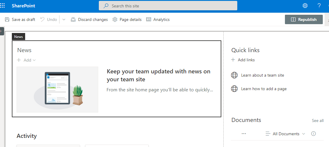 Creating a SharePoint site. I have been learning about Microsoft… | by ...