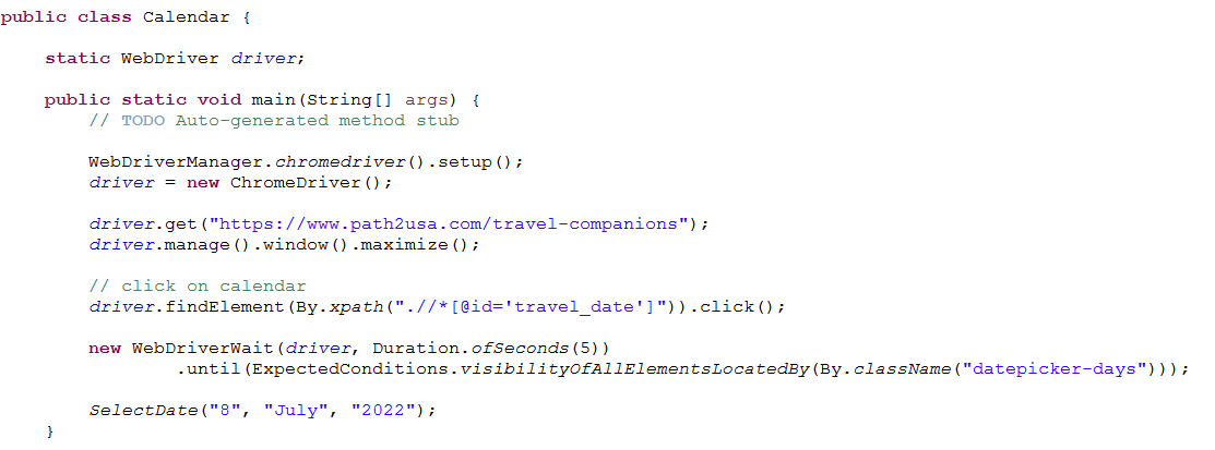 How to handle Calendar in Selenium WebDriver | by SwapnaB | Medium