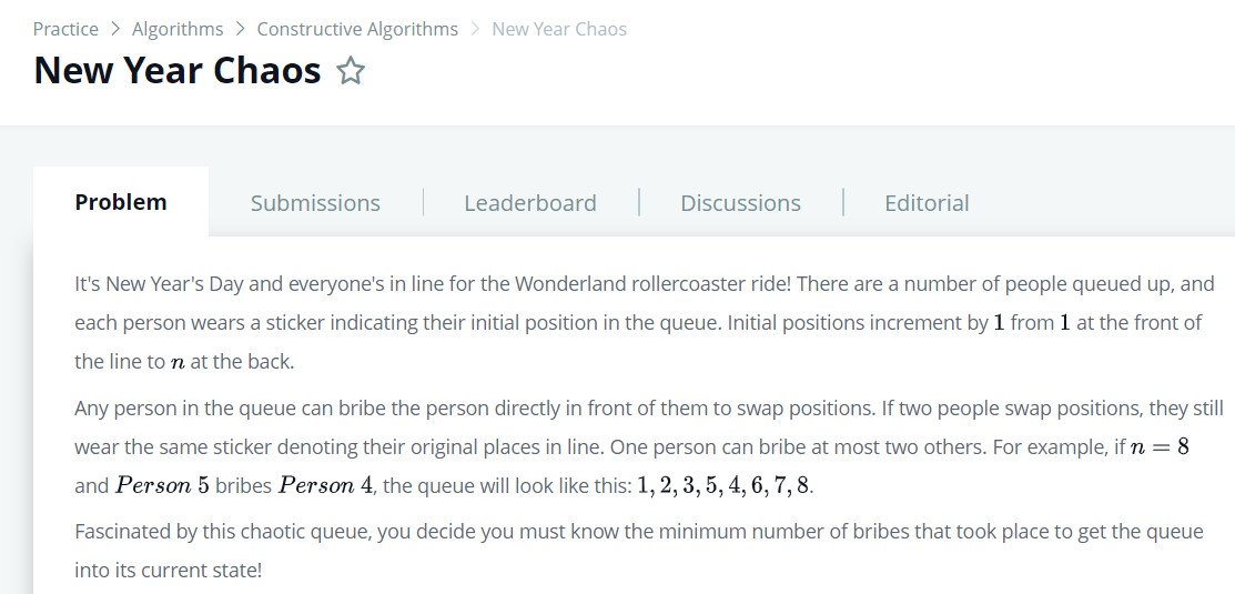 New Year Chaos HackerRank — simple solution in JavaScript | by Jovana Ilin | Medium