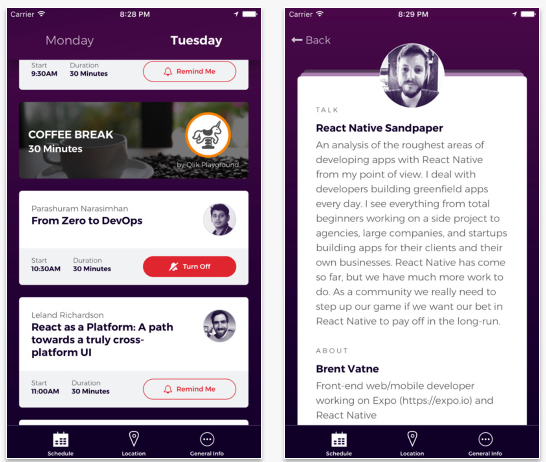 React Native Conference App For Those Attending Chain React In By Mike Callahan React