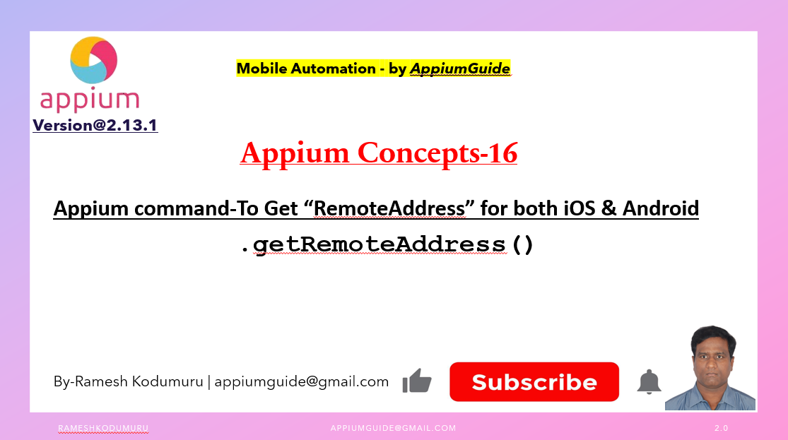#96.Appium Concepts: Appium command-to Fetch/Get “RemoteAddress” for both iOS & Android | by ...