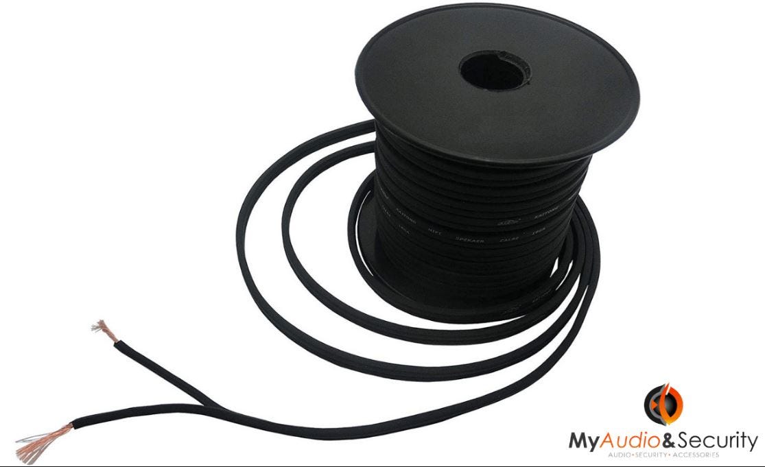 SPEAKER CABLE FULL COPPER BLACK 16AWG - My Audio and Security - Medium