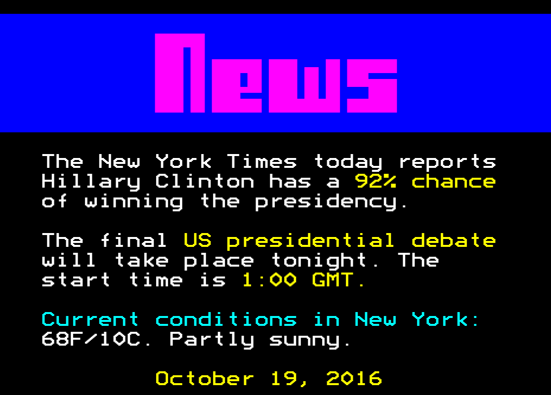 October 19, 2016 | by Heather Merrick | Teletext News | Medium