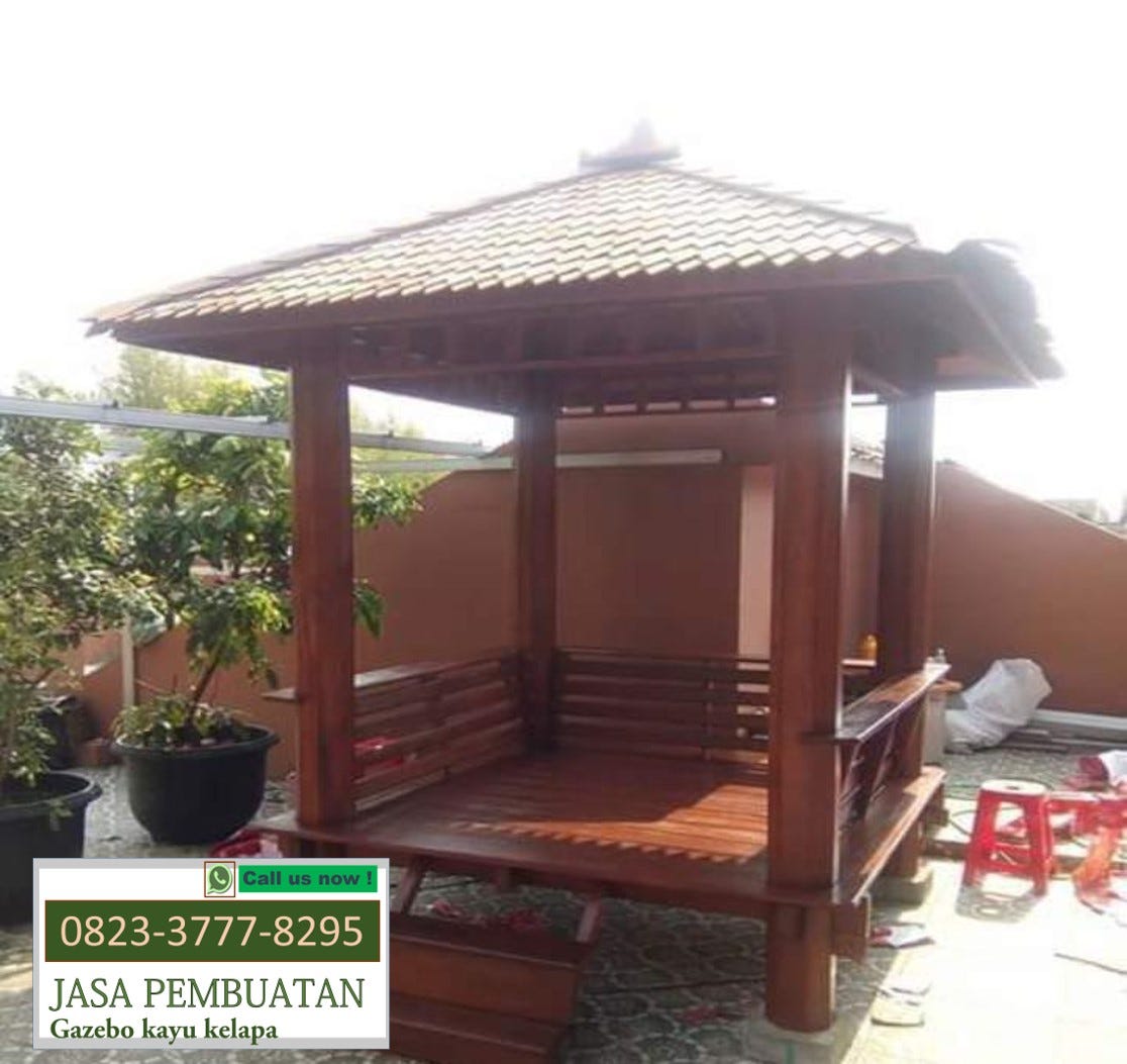 TERIMA JADI, Call. 0815 5543 6087, Jual Gazebo Minimalis Bahan Kayu Kelapa Demak | by Jual ...