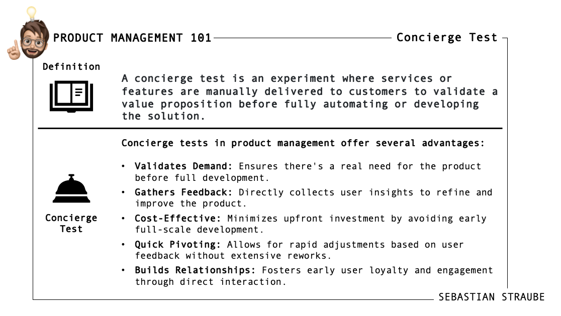 Product Management 101: #36 Concierge Test | by Sebastian Straube | Medium