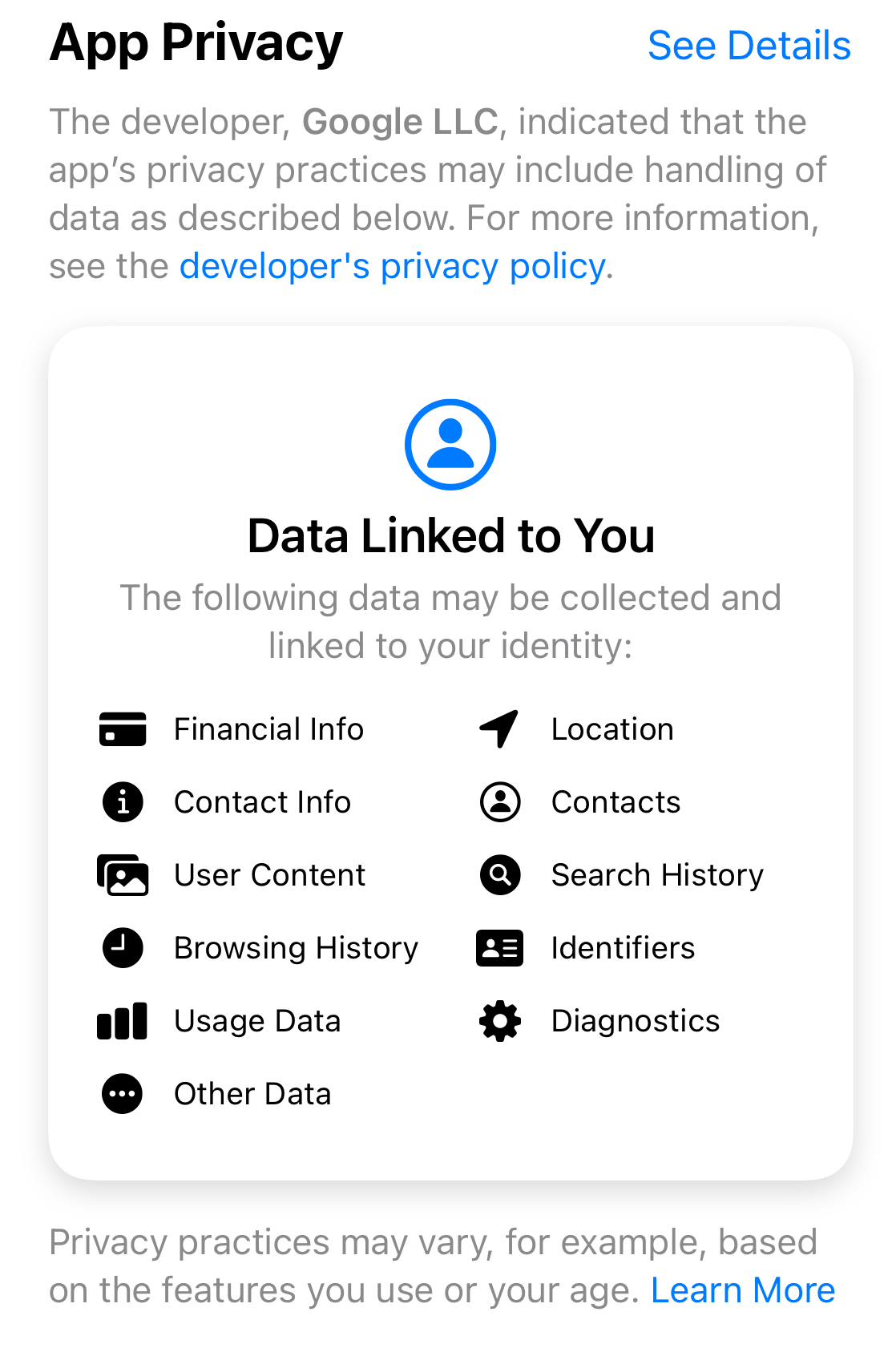 Google Maps Privacy Nutrition Label | by Near Media | Near Media | Medium