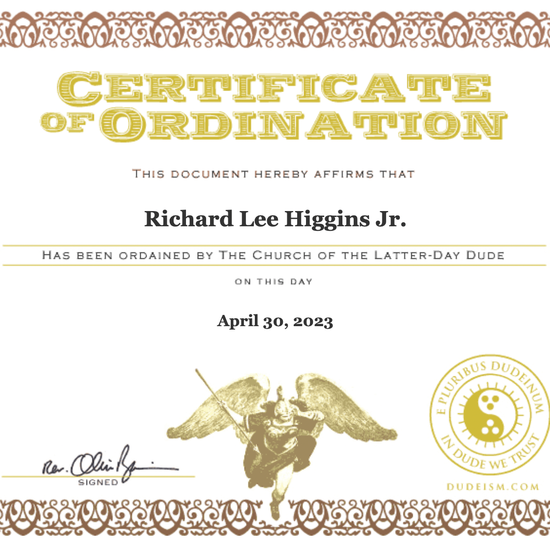 How I Became a DUDEIST PRIEST …. Embrace Your Inner Dude | by Rick ...