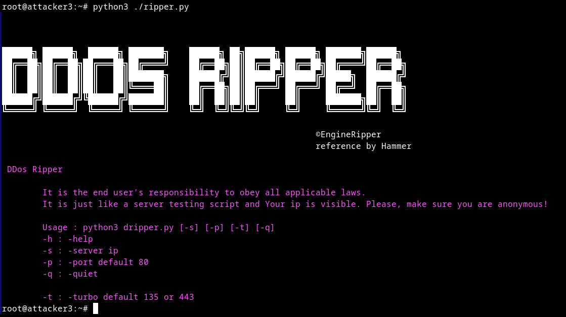 Testing GitHub DDoS Tools #12: palahsu/DDoS-Ripper | by dercraig | Medium