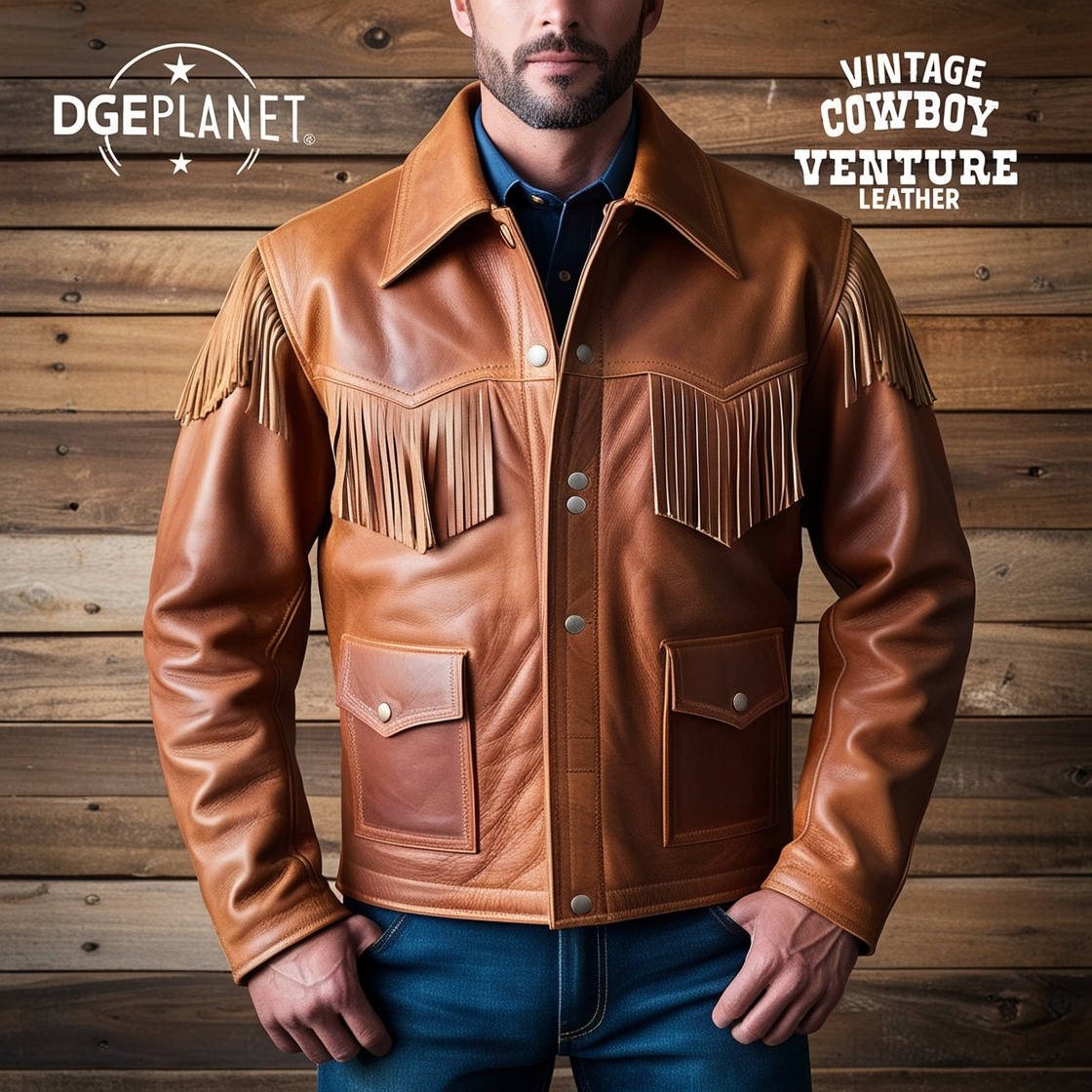 Embrace Timeless Style with the Vintage Cowboy Venture Leather Jacket from DGEPlanet | by ...