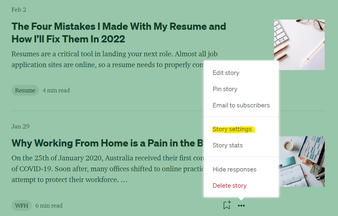 I Accidently Discovered Medium’s Story Settings | by Michelle ...