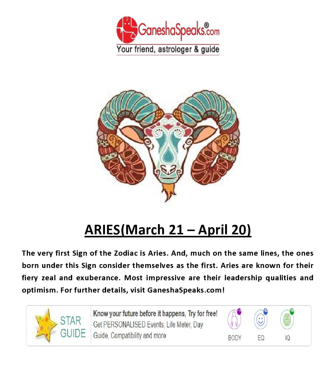 Aries Horoscope Today