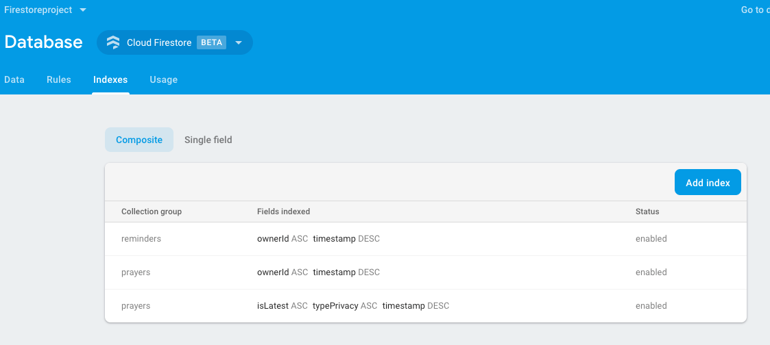 Hi there, you need to notice in the log, firebase will notify you that ...