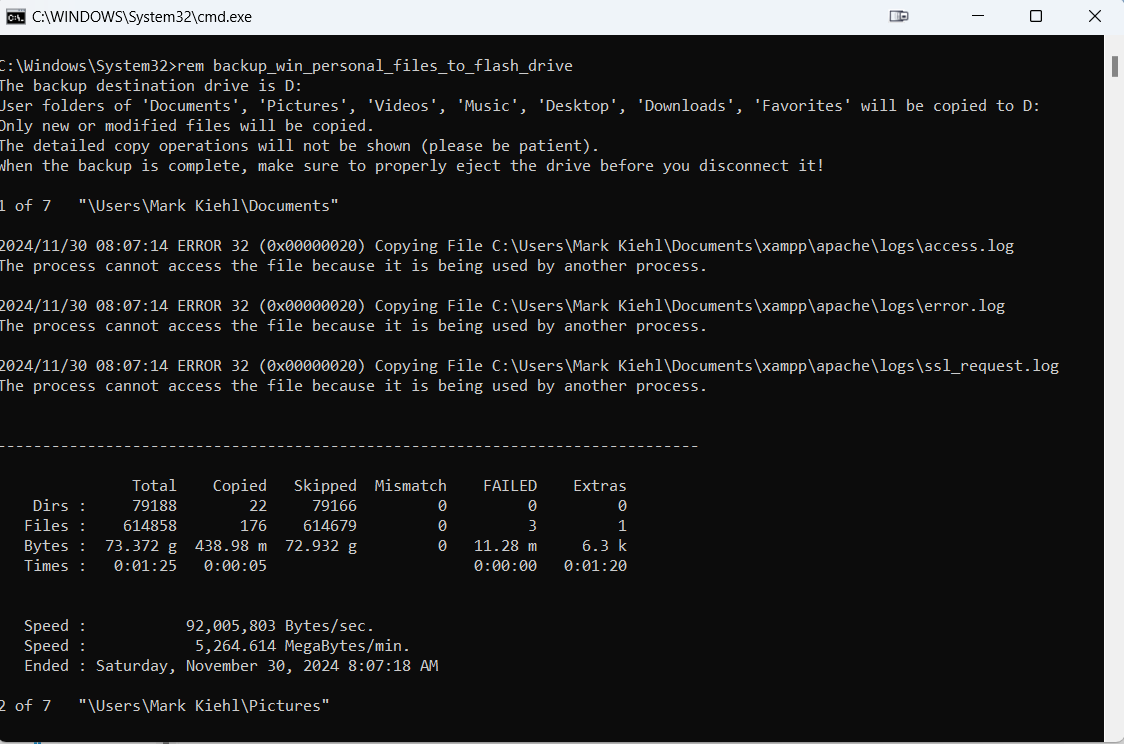 Batch File To Backup Your Windows PC Personal Files | by Mark W Kiehl | Medium