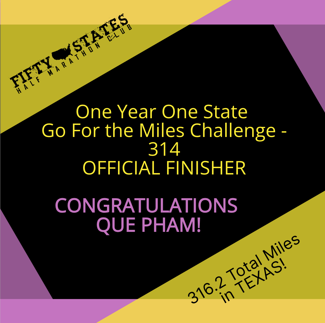 Que Pham Finishes the One Year One State 314 — Go For the Miles ...