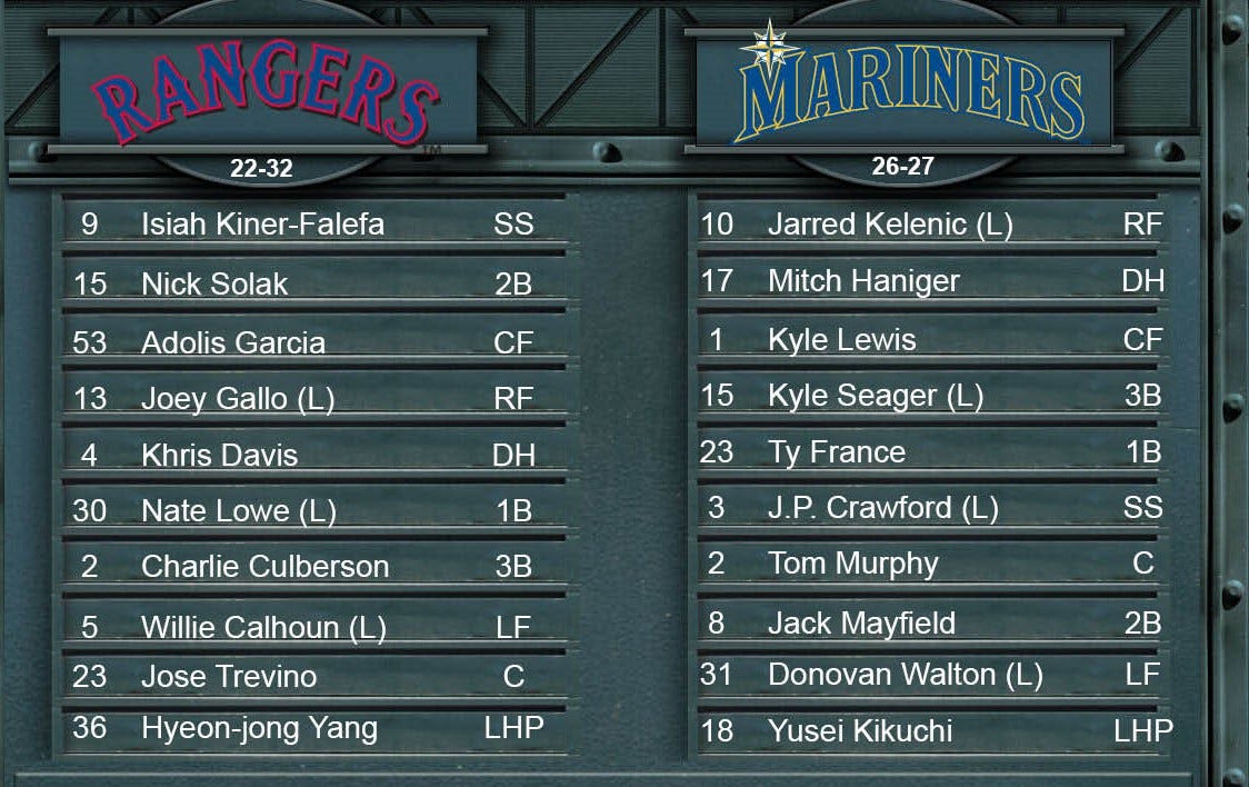 Mariners GameDay — May 30 vs. Texas | by Mariners PR | From the Corner ...