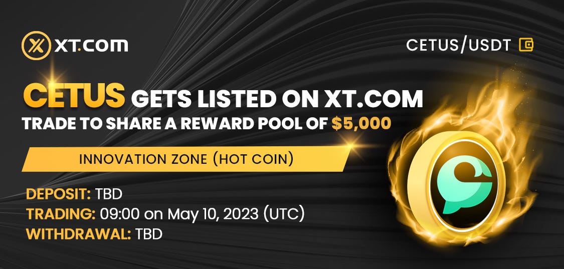 CETUS (Cetus Protocol) Gets Listed on XT.COM Trade to Share a Reward ...
