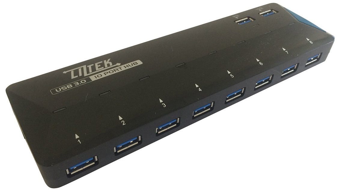 USB 3.0 10-Port Hub with 2 Smart Charging Ports | by Liztek | Medium