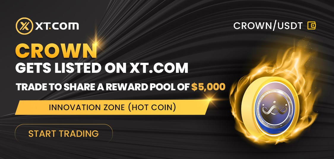 CROWN (CROWN) Gets Listed on XT.COM Trade to Share a Reward Pool of ...
