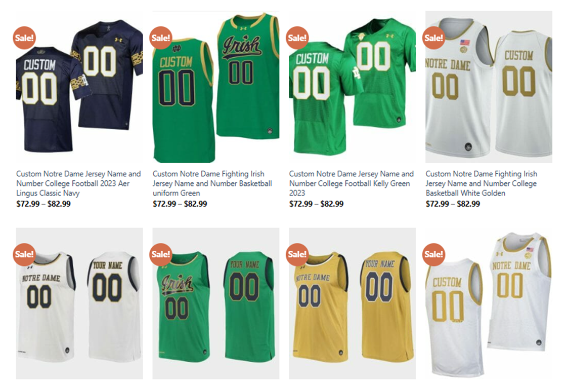 Custom Notre Dame Fighting Irish Basketball Jerseys Now Available ...