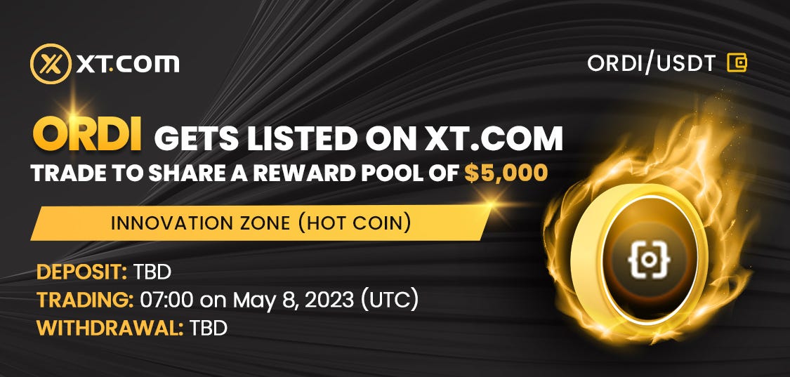 ORDI (Ordinals) Gets Listed on XT.COM Trade to Share a Reward Pool of ...
