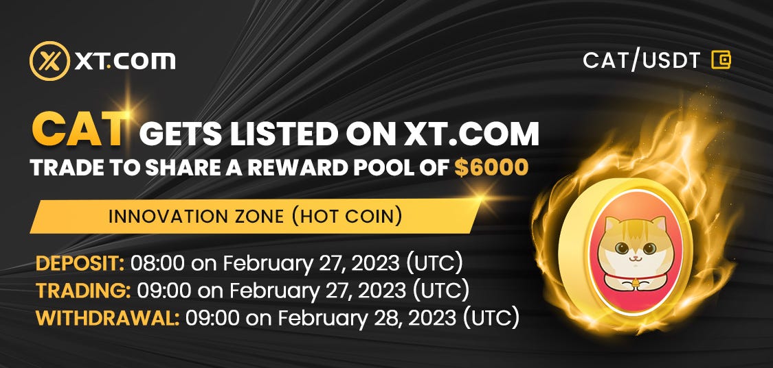 CAT(CAT) Gets Listed on XT.COM Trade to Share a Reward Pool of $6,000 ...