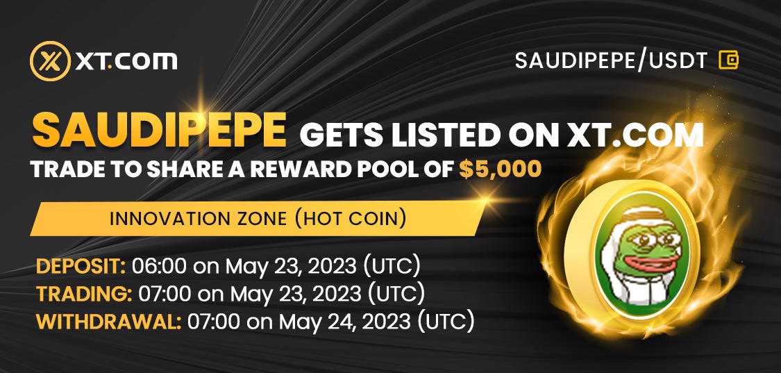SAUDIPEPE (SAUDI PEPE) Gets Listed on XT.COM Trade to Share a Reward ...
