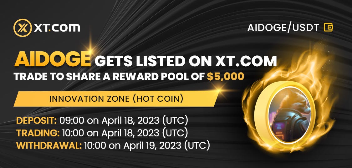 AIDOGE (AIDOGE) Gets Listed on XT.COM Trade to Share a Reward Pool of ...