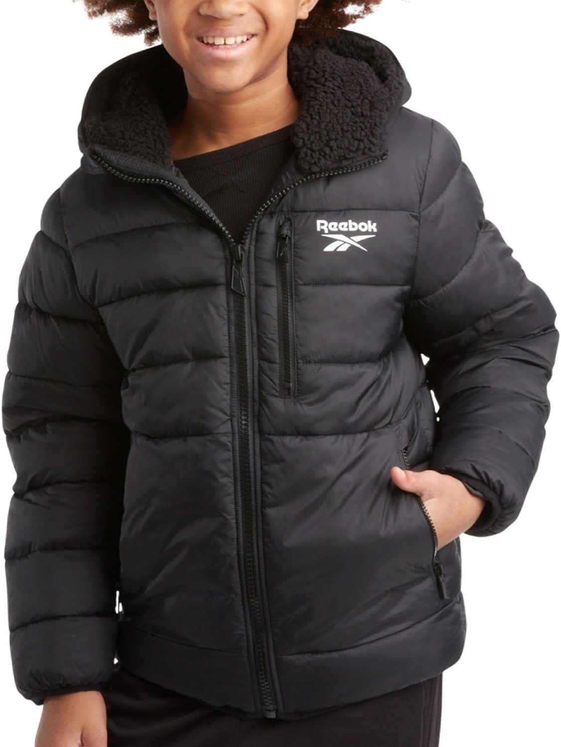 Reebok Boys’ Winter Jacket — Heavyweight Quilted Puffer Parka Coat ...
