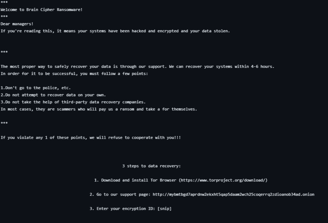 Threat Report: Brain Cipher Ransomware - Wes - Medium