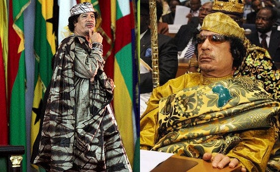 Beschleuniger Unglücklicherweise werben muammar gaddafi outfits ...