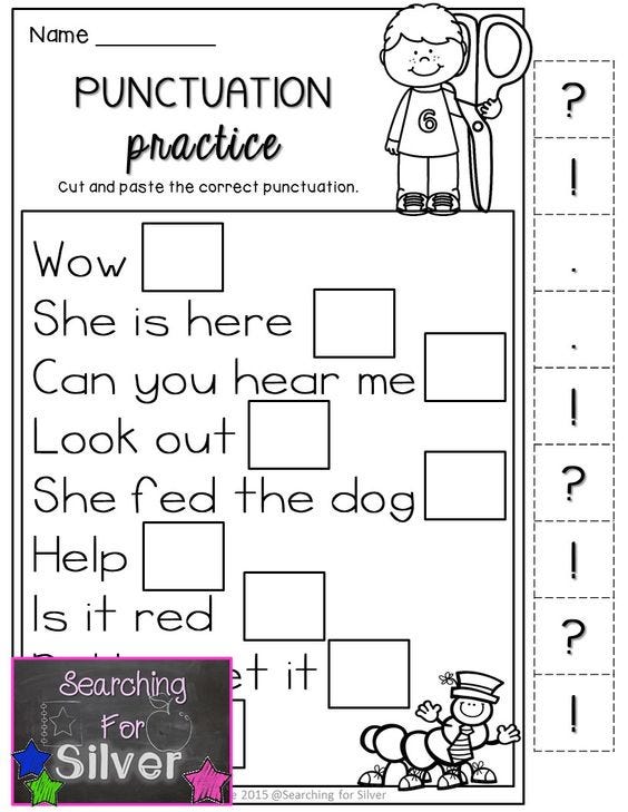 Punctuation Marks For Kindergarten