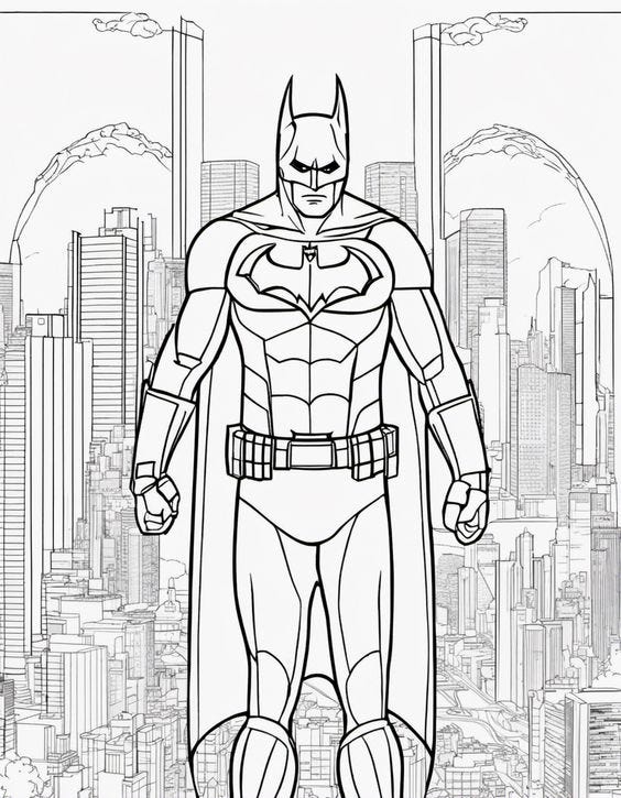 Batman Flying Coloring Pages