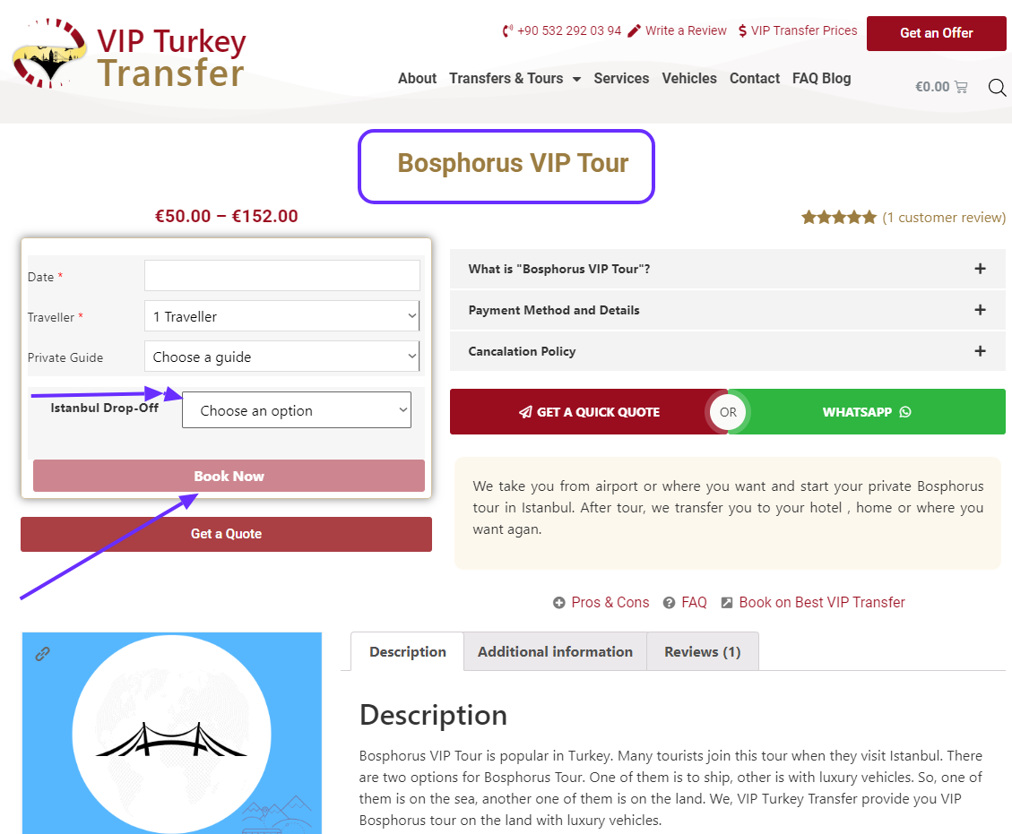 Full Day Bosphorus Tour - Cab Service VIP Turkey Transfer - Medium