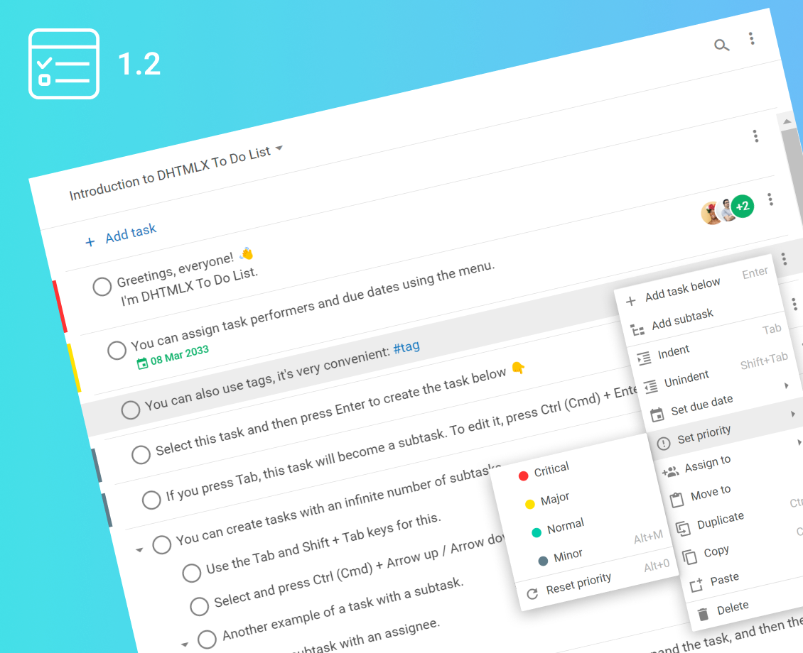 Dhtmlx To Do List 12 With Task Priority Synchronized Work Of Many Users New Demo With Grid
