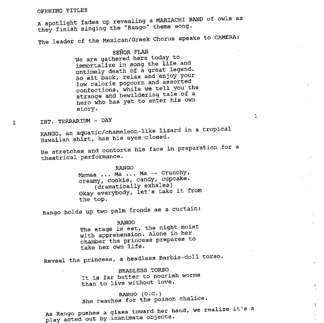 Page One: “Rango” (2011) - Go Into The Story