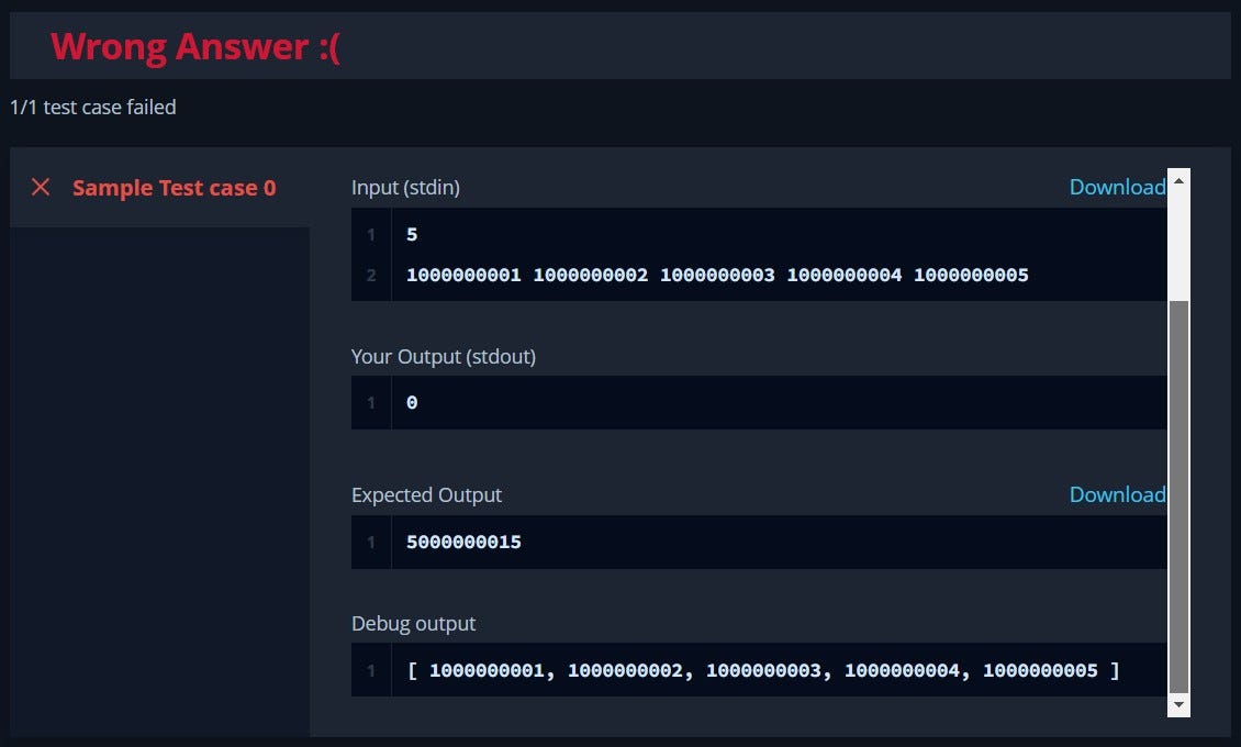 Ts Hackerrank A Very Big Sum Easy Problem Solving Basic By Aiya Aiyara Nov 2023