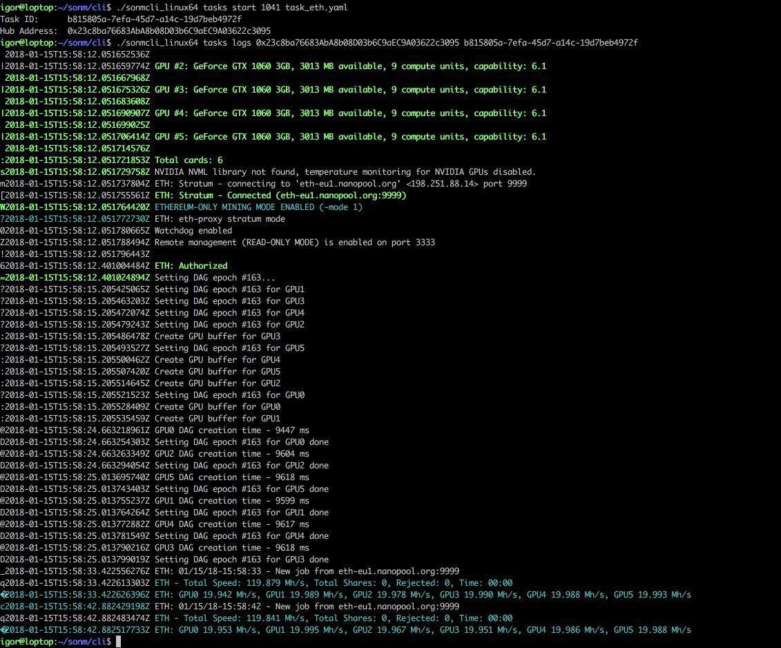 First mining company using SONM for Claymore miner on 6 GPUs rig | by ...