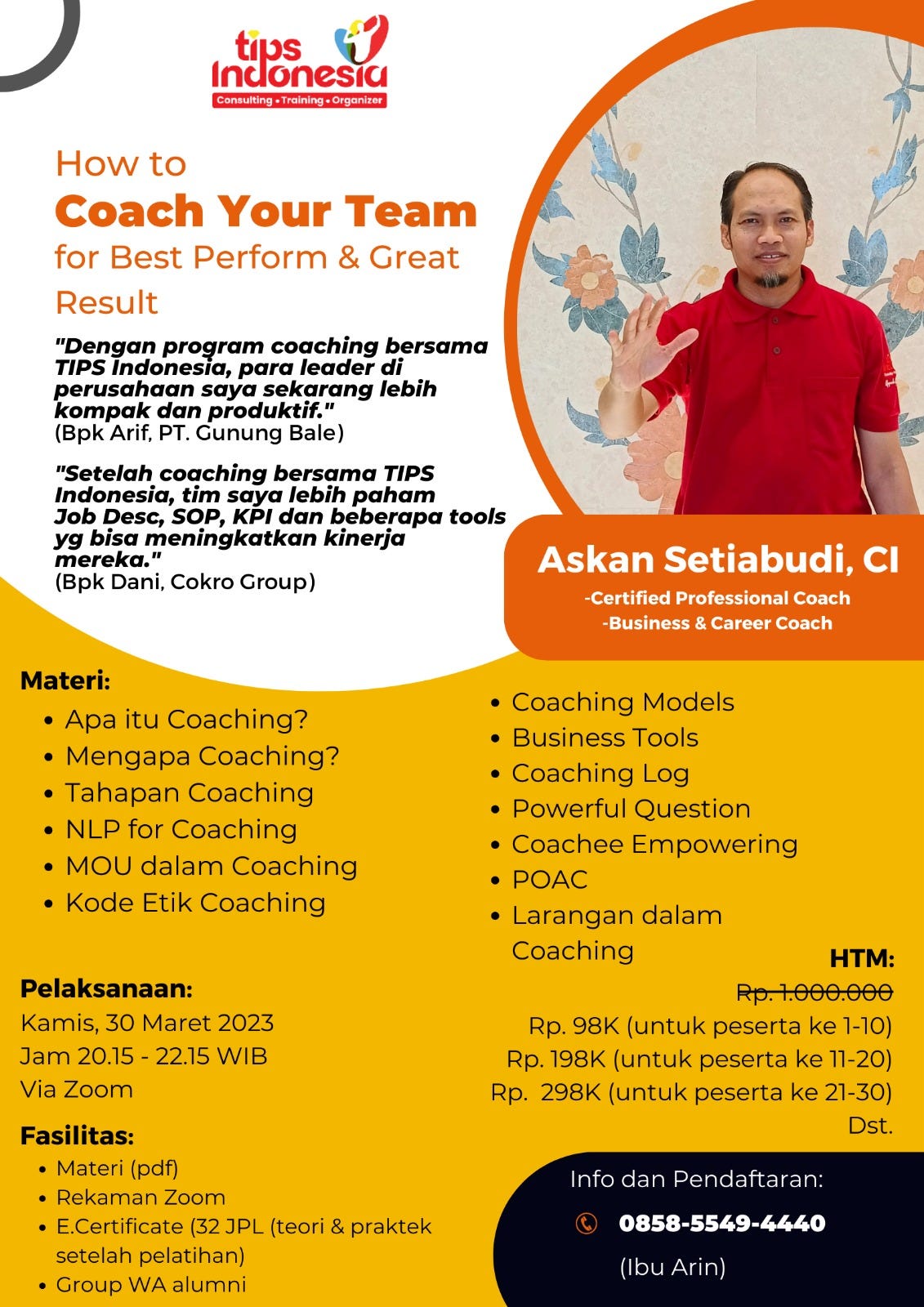 YUK IKUTAN! 0857–5505–9965 | Coaching Karyawan Terbaru | by TRAINING ...