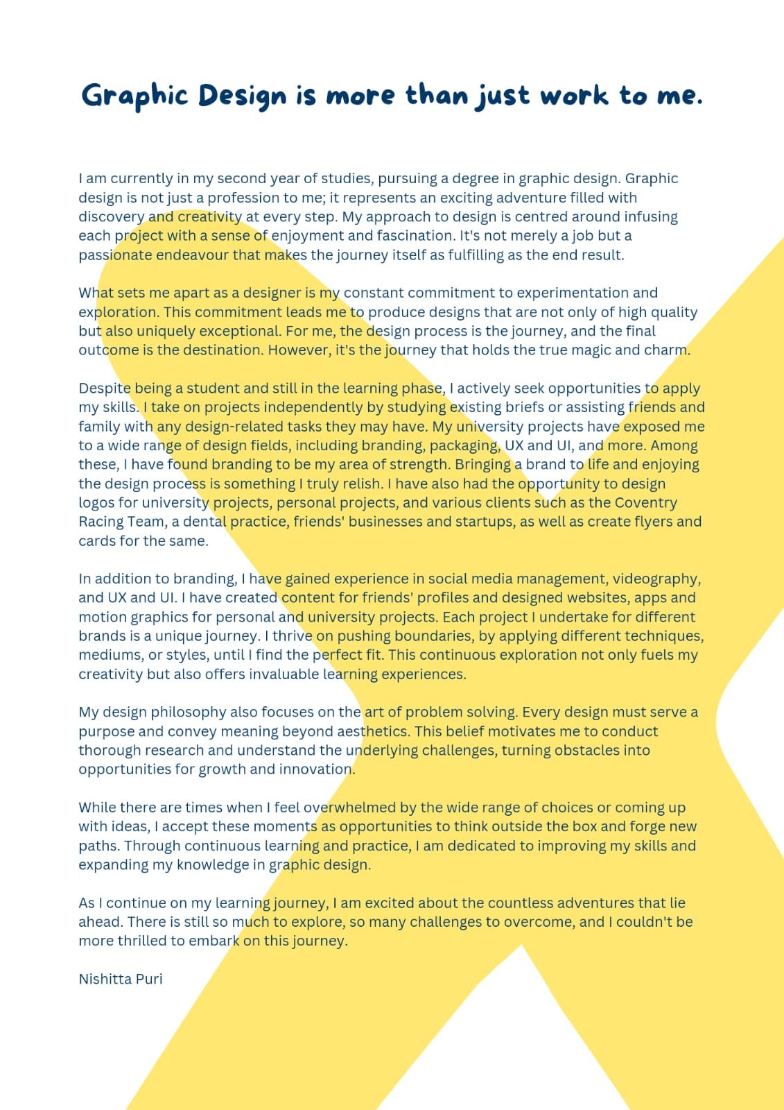 Professional Statement- Development | by Nishitta Puri | Medium