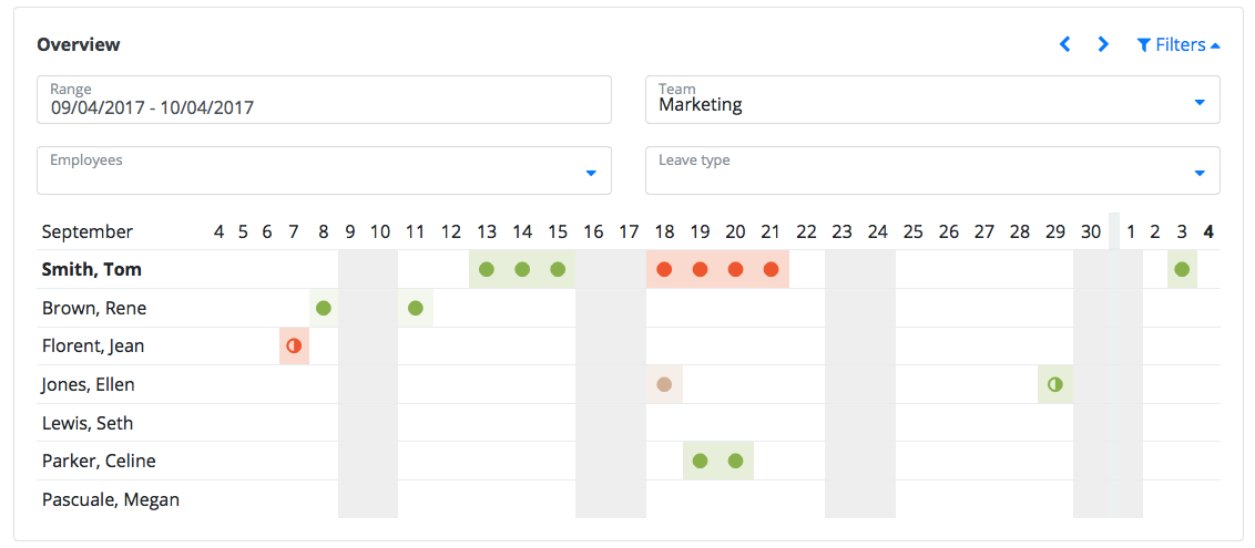 The definitive calendars within an HR Software for managing employee ...