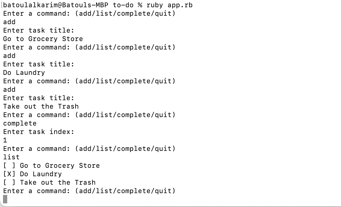 ♦️ Ruby Basics ♦️. A to-do app built with pure Ruby- no… | by Batoul Alkarim | DevOps.dev