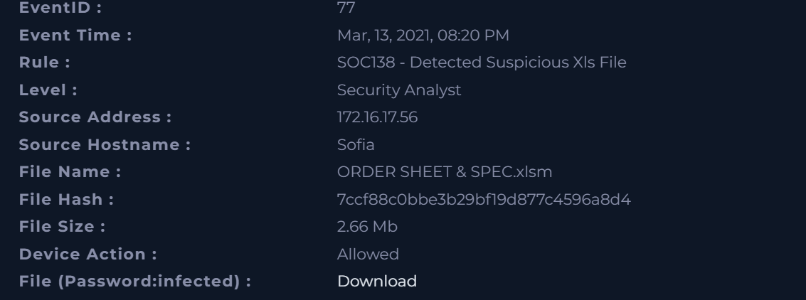 Detected Suspicious Xls File letsDefend walkthrough | by ahmed ...