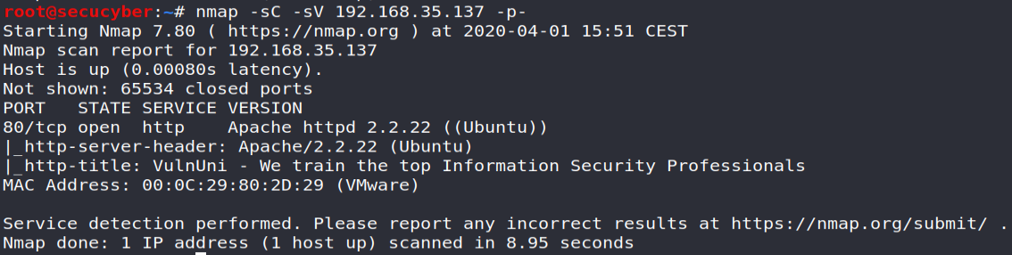 VULNHUB | Vulnuni Write-up. Le post de ce jour présentera la… | by SecuCyber | Medium