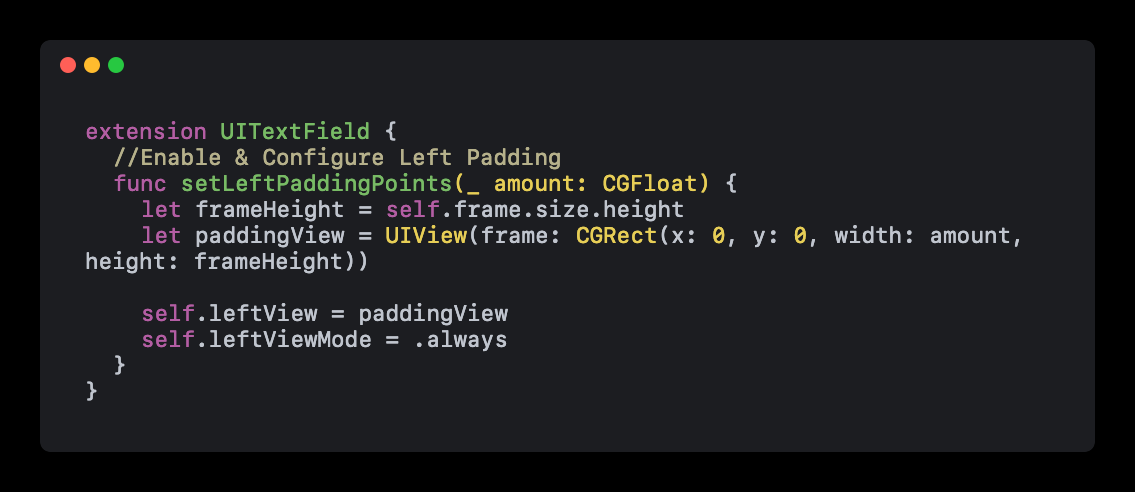 Add Left Padding to any UITextField | Medium